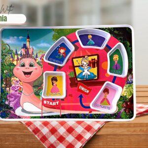 K'ONIJO Fun Picky Eaters Maze Plate Adventure: Unlock New Tastes, Follow the Path to the Hidden Treat! Fairy Princess Themed