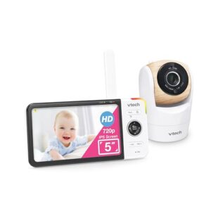 vtech vm928hd 5” 720p hd display, super 110 wide angle view baby monitor, remote pan-tilt-zoom,night vision, up to 1000ft range, temperature sensor, 9 soothing sounds & lullabies,2-way talk, no wifi