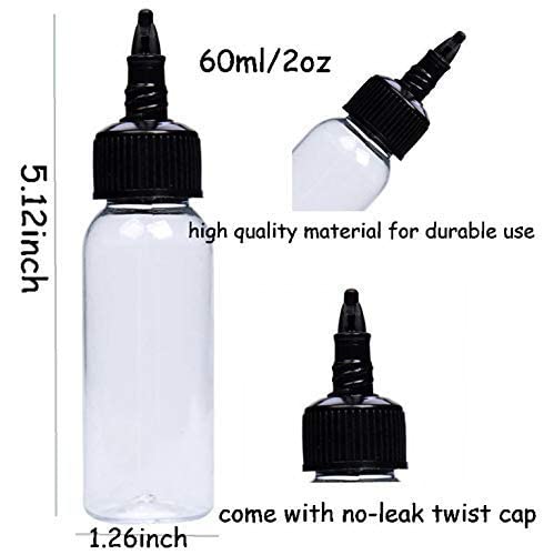 KingWei LDPE Plastic Extruded Liquid Bottle,Squeeze Bottle,Dropper Dispensing Bottle,10Pcs 2oz Bottles,Laboratory wash Bottle,drip Bottle,Watercolor Pigment Bottle, Ink Discharge Bottle