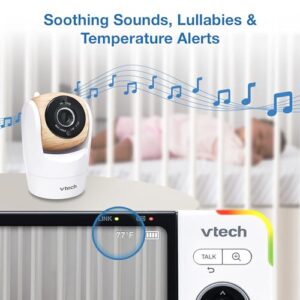 VTech VM928HD 5” 720p HD Display, Super 110 Wide Angle View Baby Monitor, Remote Pan-Tilt-Zoom,Night Vision, Up to 1000ft Range, Temperature Sensor, 9 Soothing Sounds & Lullabies,2-way Talk, No WiFi