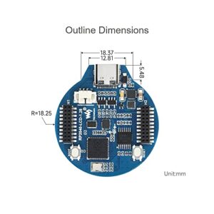 Waveshare RP2040 MCU Board with 1.28inch Round LCD Accelerometer and Gyroscope Sensor