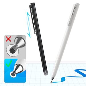 stylus for touch screens (2pcs), smallest disc tip universal touch pen for apple ipad/pro/air/mini/iphone/max/samsung galaxy tablet/amazon fire hd/chromebook/android/huawei/mi, stylus with pencil clip