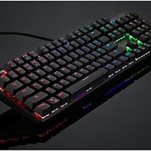 Feiyx Second Hand Wired Mechanical Keyboard 104 Keys RGB Blue Switch LED Backlit Anti-Ghosting Gaming Keyboard Premium,for Windows PC/MAC Games