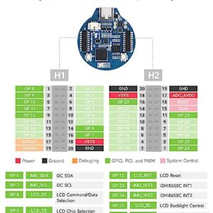 Waveshare RP2040 MCU Board with 1.28inch Round LCD Accelerometer and Gyroscope Sensor