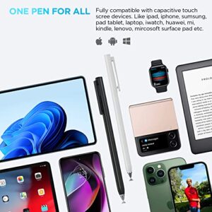 Stylus for Touch Screens (2pcs), Smallest Disc Tip Universal Touch Pen for Apple iPad/Pro/Air/Mini/iPhone/Max/Samsung Galaxy Tablet/Amazon Fire HD/Chromebook/Android/HUAWEI/MI, Stylus with Pencil Clip