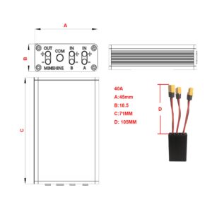 Copgge 40A 72V Dual Battery Parallel Connector XT60 Parallel Battery Converter for Increase The Capacity by Connecting Two Batteries in Parallel Equalization Module