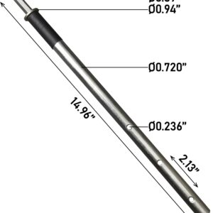 Ice Auger Drill Adapter Extension 16" – 18mm/0.720” Steel Cordless Drill Attachment for Ice Auger Drill Conversion