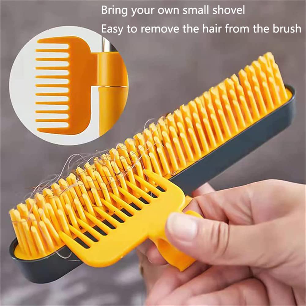 2 In 1 Silicone Pet Hair Remover Broom Premium Rubber Brooms for Floor Cleaning With Long Handle for Home Cleaning Yellow-green