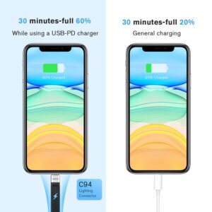 LamToon Short USB C to Lightning Cable, MFi Certified, 30W PD Fast Charge and Short USB C to USB C Cable, 10Gbps USB 3.2 Gen 2 Data Transfer, 100W Power Delivery