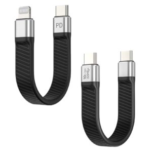 lamtoon short usb c to lightning cable, mfi certified, 30w pd fast charge and short usb c to usb c cable, 10gbps usb 3.2 gen 2 data transfer, 100w power delivery