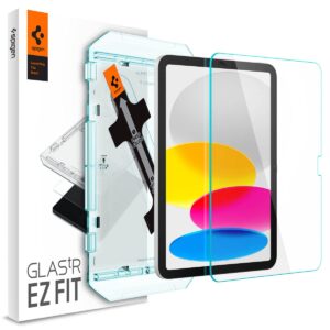 spigen tempered glass screen protector [glastr ez fit] designed for ipad 10th generation 10.9 inch (2022) [9h hardness/case-friendly]