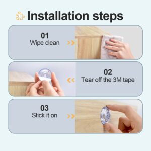 nediea Door Stoppers Bumper Furniture Pads, Clear Self Adhesive Dots Furniture Protectors, Anti-Collision Bumper Pads, Compatibilitable with Doors, Furniture, Cupboards, Cabinets,Crib, Etc(8 Pack)