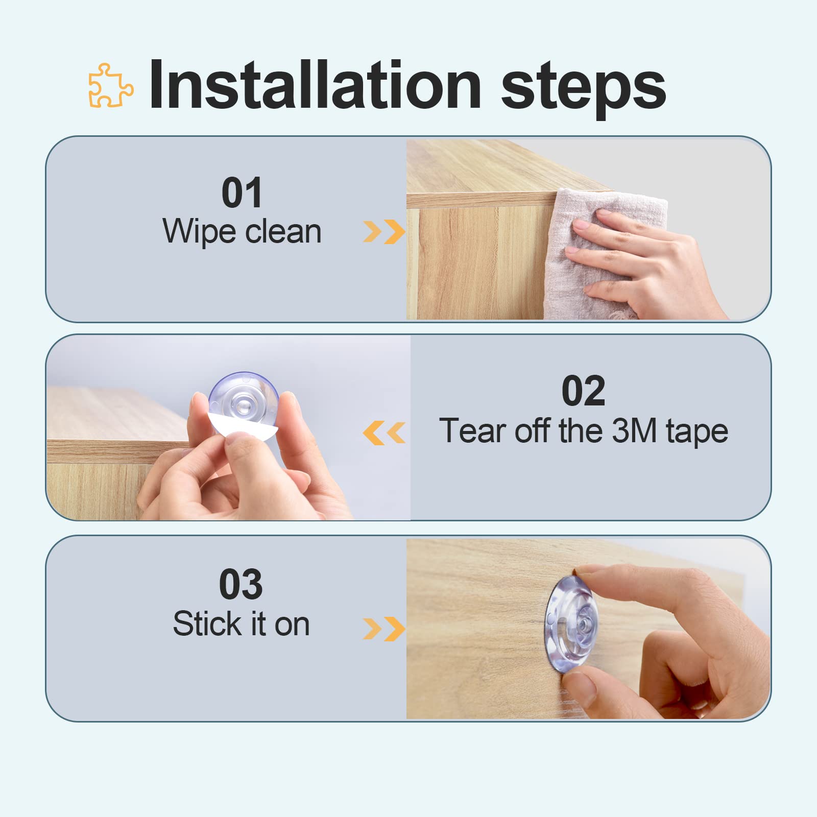 nediea Door Stoppers Bumper Furniture Pads, Clear Self Adhesive Dots Furniture Protectors, Anti-Collision Bumper Pads, Compatibilitable with Doors, Furniture, Cupboards, Cabinets,Crib, Etc(8 Pack)