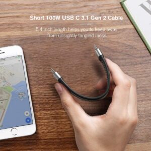 LamToon Short USB C to Lightning Cable, MFi Certified, 30W PD Fast Charge and Short USB C to USB C Cable, 10Gbps USB 3.2 Gen 2 Data Transfer, 100W Power Delivery