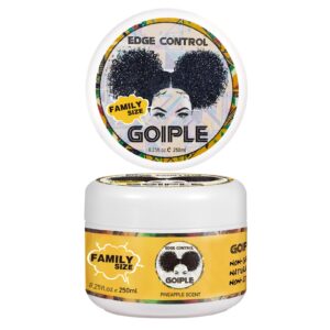 8.25 oz edge control wax for women, non-greasy edge smoother for back hair extreme hold pack, water-based gel for all hair types, no flaking, extra hold (pineapple)