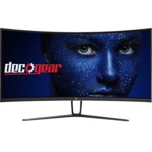 deco gear 35-inch curved ultrawide gaming monitor | 3440 x 1440 | 120hz | 1ms mprt | adaptive sync | hdmi 2.0 x2 | displayport 1.4 x2 | 99% srgb