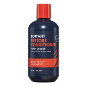 roman men's restore conditioner with ingredients to fortify and moisturize hair | with plant proteins, coconut oil, and shea butter | made without parabens or phthalates | 8 fl oz