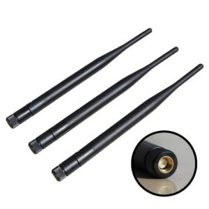 universal 2.4ghz band 7dbi high gain antenna accessories sma interface for wifi wireless network router surveillance cameras and other wireless devices (1 pack of 3pcs)