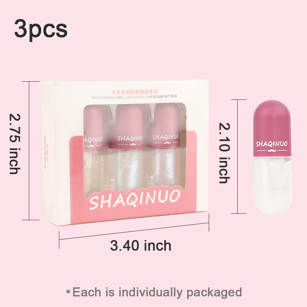 BINGBRUSH 3 Pcs Color Changing Lip Gloss Lip Oil Tinted, Pink Magic Mood Lipstick,Temperature Color Change Lip Stain Lip Balm, Longlasting Lips Will Not Dry Out