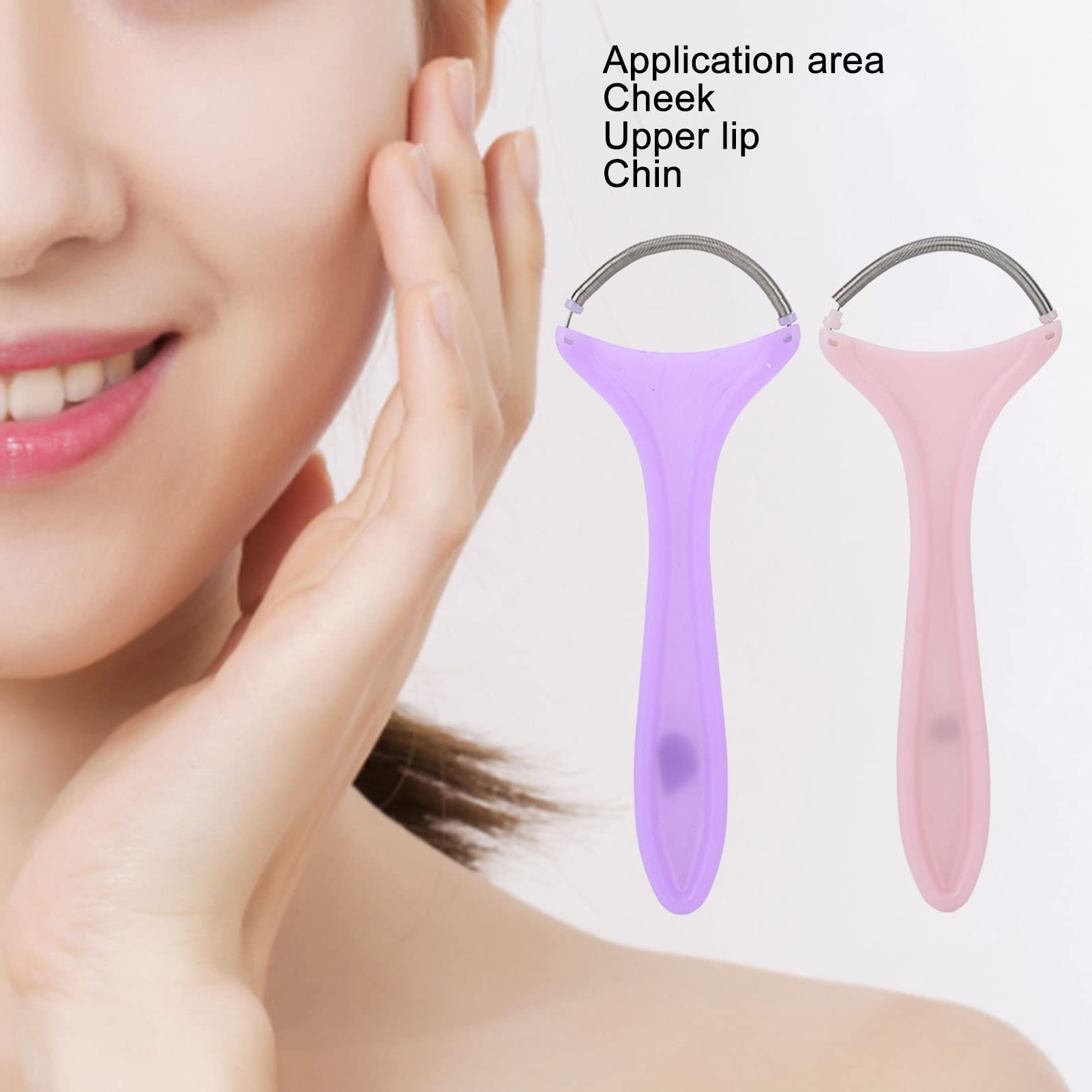 Women Hair Removal Spring Facial Threading Epilator Portable Threading Face Epilator for Upper Lip Chin Cheeks for Beauty Personal Care 2pcs