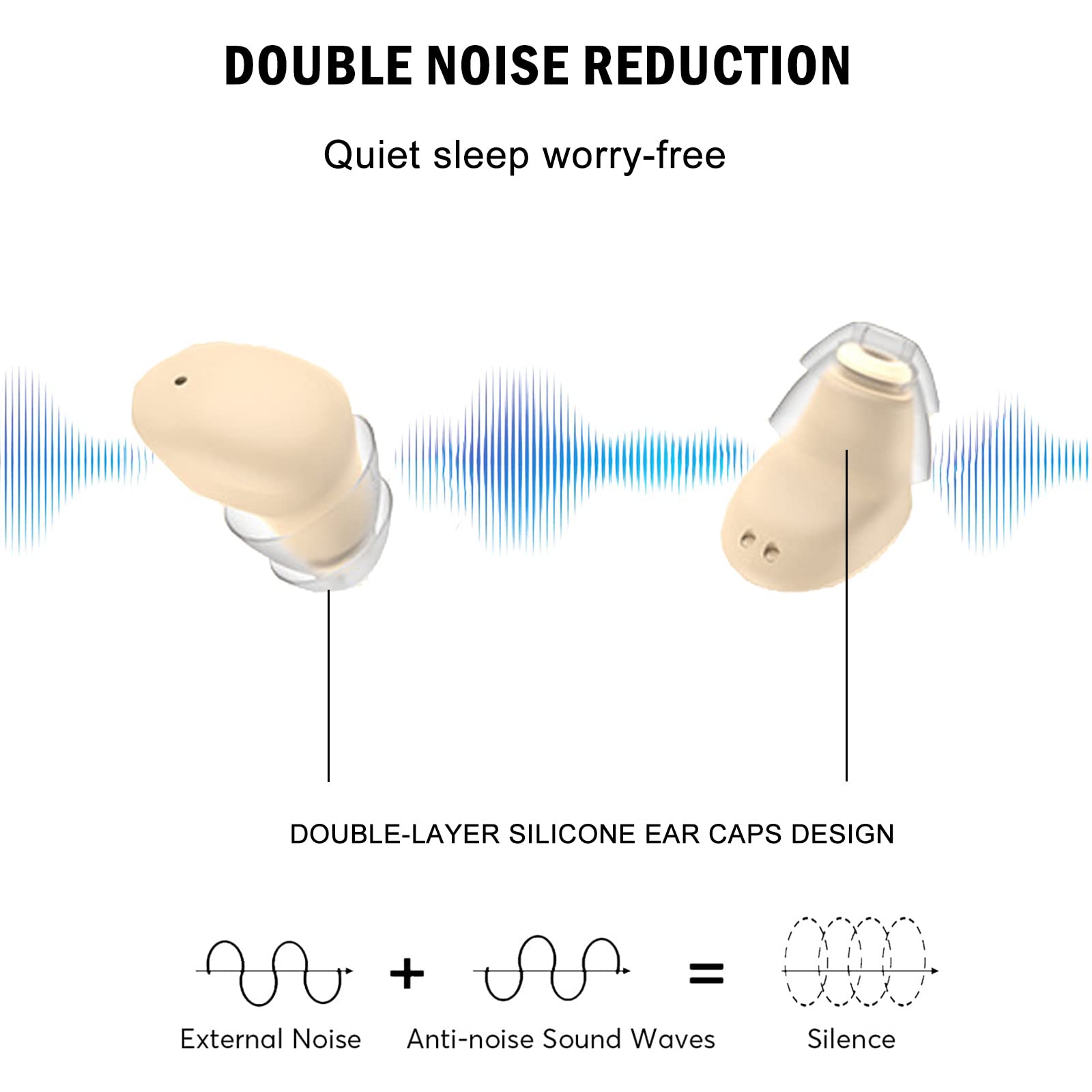 A.FORVI Sleep Earbuds Invisible Bluetooth Earbuds for Sleeping Smallest Sleep Buds Tiny Mini for Side Sleepers Wireless Hidden Headphones Small Discreet Bluetooth Earpiece with Charging Case, Yellow