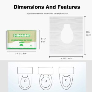 Muranana Disposable Toilet Seat Covers Paper, 50 Pcs Travel Flushable Paper Toilet Seat Covers, for Adults and Kids Potty Training Toilet Seat Paper in Public Restrooms,Airplane,Camping (22x16.5 inch)