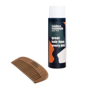 modern mammals magic mud men's 2-in-1 shampoo & conditioner, lather-free, daily cowash (8 oz bottle) with wooden wide-tooth comb