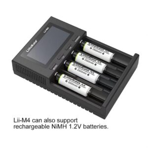 4-Bay 18650 Battery Charger, Test Battery Capacity, LCD Display, Fast Charging, Universal Battery Charger for 3.7V 26650 18650 18350 20650 14500 18500 1.2V AA AAA C SC Size Batteries