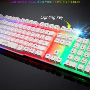 Cafuvv Colorful Crack Led Illuminated Backlit USB Wired Pc Rainbow Gaming Keyboard GL1