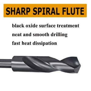 TA-VIGOR 16mm Reduced Shank Drill Bit, 5/8" Drill Bit High Speed Steel HSS 6541 Black Oxide with 1/2 Inch Straight Shank- Perfect for Drilling Steel,Copper,Aluminum Alloy