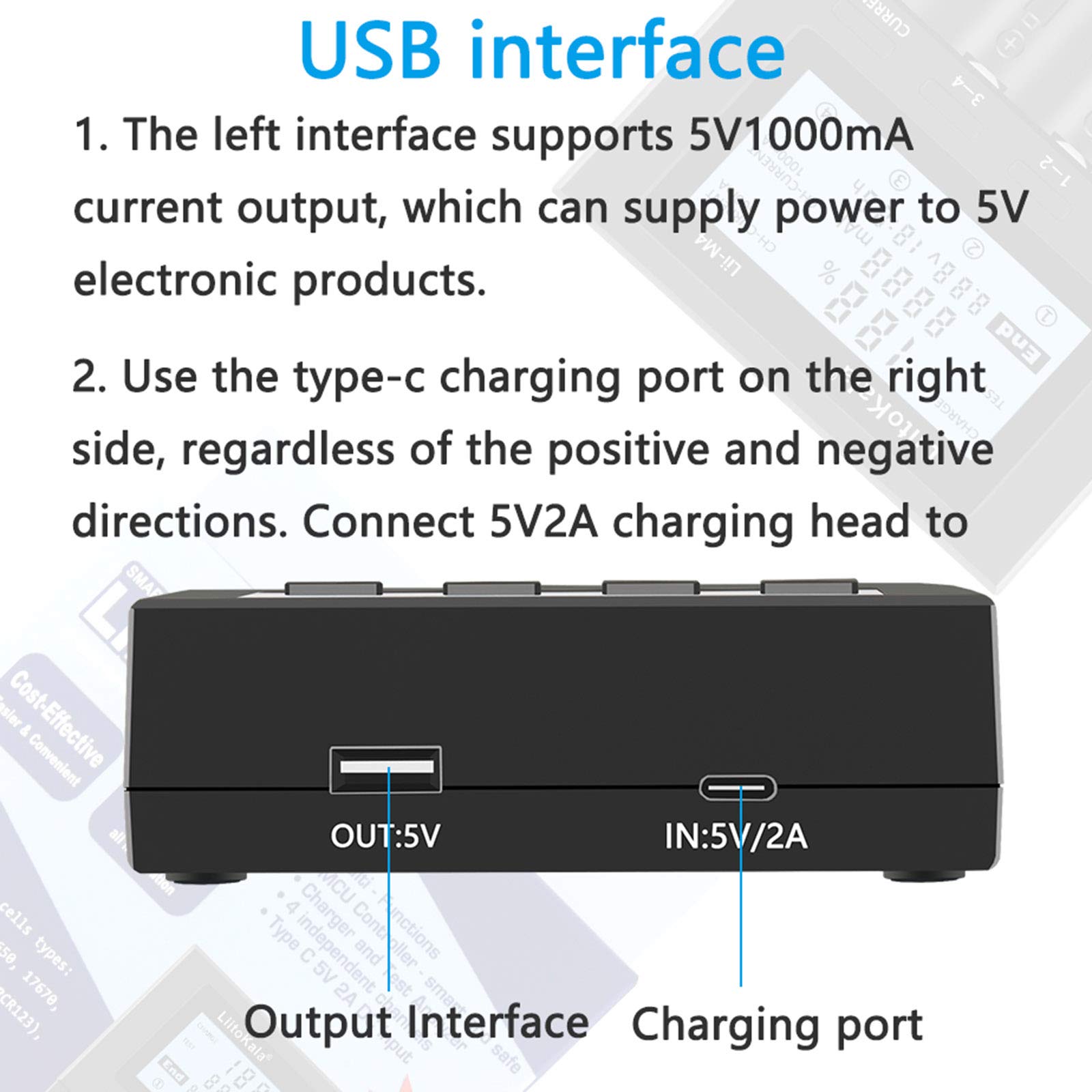 4-Bay 18650 Battery Charger, Test Battery Capacity, LCD Display, Fast Charging, Universal Battery Charger for 3.7V 26650 18650 18350 20650 14500 18500 1.2V AA AAA C SC Size Batteries