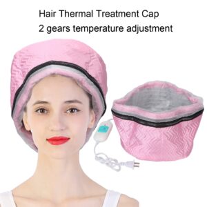 Hair Steamer Cap Hair Thermal Treatment Cap Temperature Adjustable Hot Dye Cap Deep Conditioning Electric Hood for Home Scalp Care,110‑220V,US Plug Valentine's Day