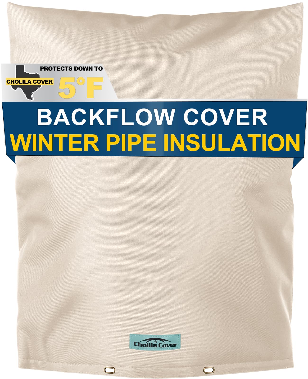 Cholila Cover Backflow Preventer Cover Insulated (5˚F) with Thicker 7 Layers Fabric - 16"W x 20"H with Aluminum Foil Backflow Cover for Winter Pipe Freeze Protection - Sprinkler Covers for Outside