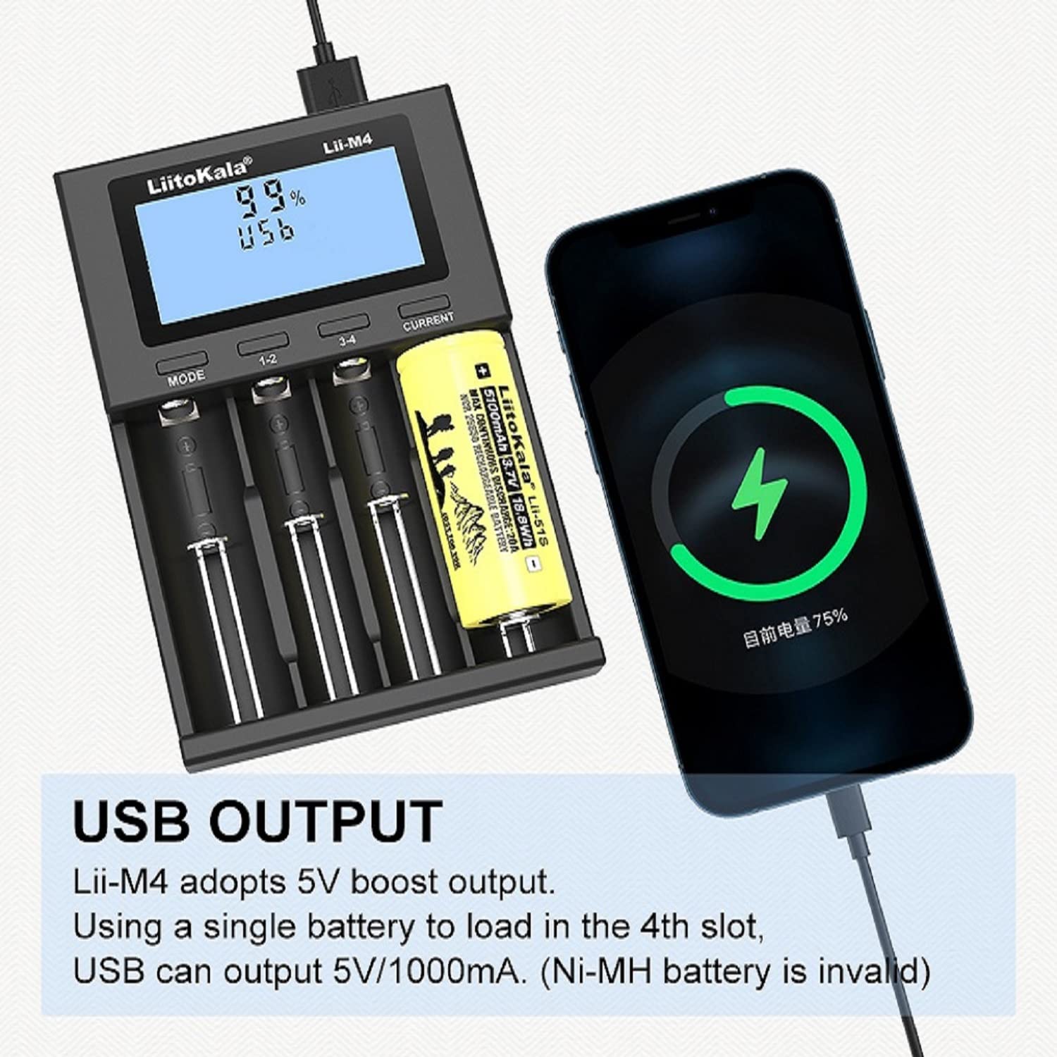 4-Bay 18650 Battery Charger, Test Battery Capacity, LCD Display, Fast Charging, Universal Battery Charger for 3.7V 26650 18650 18350 20650 14500 18500 1.2V AA AAA C SC Size Batteries