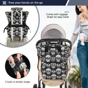 ALAZA Diaper Bag Backpack for Baby Nappy Changing Bags Multifunction Gothic Skull(1) Travel Back Pack(226te5e)