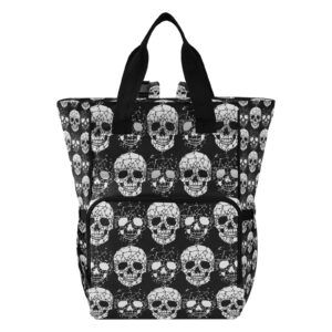 alaza diaper bag backpack for baby nappy changing bags multifunction gothic skull(1) travel back pack(226te5e)