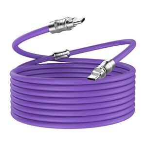 wlgq usb c to usb c cable, pd100w skin-friendly liquid silicone material fast charging cable usb type c interface device universal charging cable purple 1.6ft