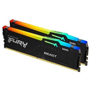 kingston fury beast rgb 32gb (2x16gb) 6000mt/s ddr5 cl36 desktop memory kit of 2 | infrared sync technology | amd expo | plug n play | kf560c36bbeak2-32