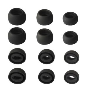 luckvan silicone ear tips for jabra elite 85t/galaxy buds pro replacement earbuds tips for galaxy buds pro/elite 85t earbuds 6 pairs lms black