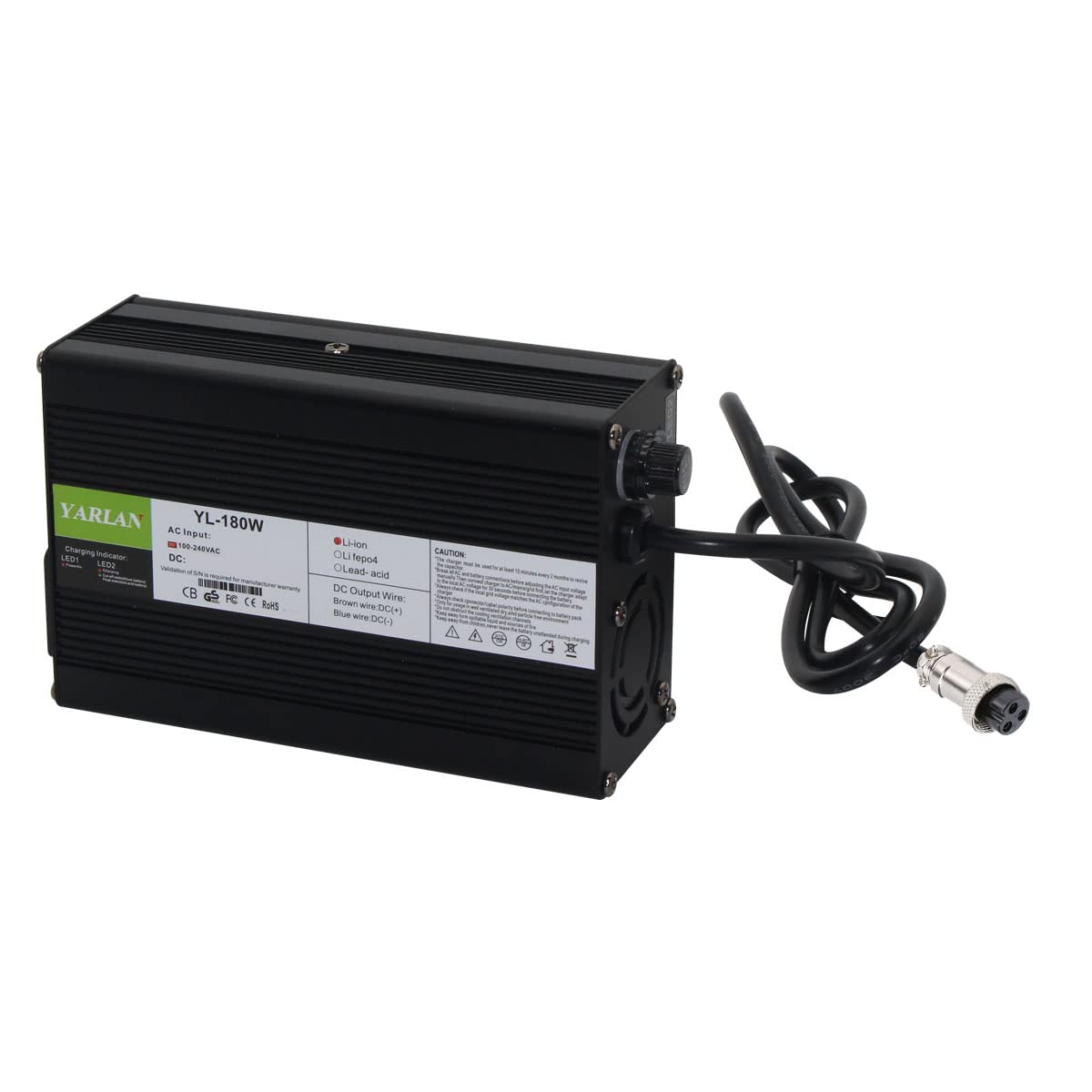 58.8V 2A Charger is Suitable for 14S 51.8V LI-ion Battery Pack DC Output 58.8V Polymer Lithium Battery Charger with 3P-GX16 Connector