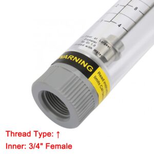 LZM-20G Water Liquid Flowmeter Tube Type 3/4" Female 1.5-15 GPM & 5-55 LPM