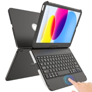 taiyang for ipad 10th generation case with keyboard for ipad 10.9" 2022, touch keyboard for ipad 10th generation case -360° rotatable,pencil holder,touch trackpad keyboard case for ipad 10th gen