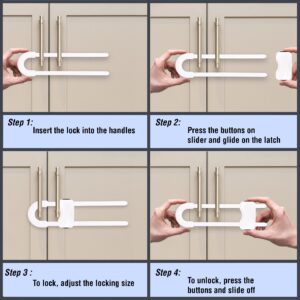 SMART CRAFTERS Child Safety Cabinet Locks - Secure Your Cabinets and Protect Your Kids with these Cabinet Locks for Babies - Organize Your Home Safely - Versatile and Easy-to-Use (Pack of 10, White)