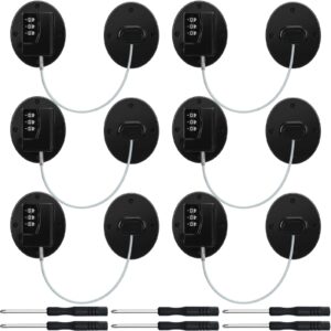 hoteam 6 pcs cabinet locks with combination fridge lock combo child safety combination lock with screwdrivers refrigerator lock child proof cabinet for kid windows closets drawers refrigerator (black)