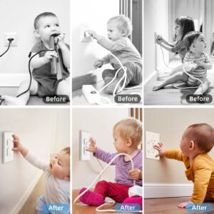 Magnetic Self-Closing Outlet Cover AOSITE 6 Pack Outlet Covers Baby Proofing Safety Cream White Power Plug Protectors with Screw Childproof Outlet Cover for Baby Safety, 10 Pack Outlet Plug Covers