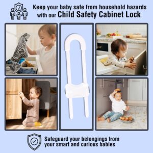 SMART CRAFTERS Child Safety Cabinet Locks - Secure Your Cabinets and Protect Your Kids with these Cabinet Locks for Babies - Organize Your Home Safely - Versatile and Easy-to-Use (Pack of 10, White)