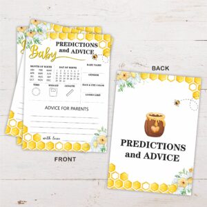 Honey Bee Themed Baby Shower Game Cards, Predictions and Advice double sided - 30 in pack (5 X 7 inches)-（BABYYX-002）