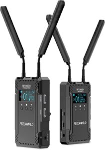 feelworld w1000h wireless hdmi video transmission system include transmitter receiver 1000ft transmission range 0.08s low latency full duplex intercom live streaming