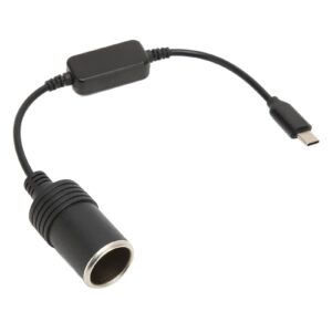 5v usb c male to 12v car cigarette lighter socket female converter, power adapter converter, for driving recorder dvr dash camera gps, 0./11.8in