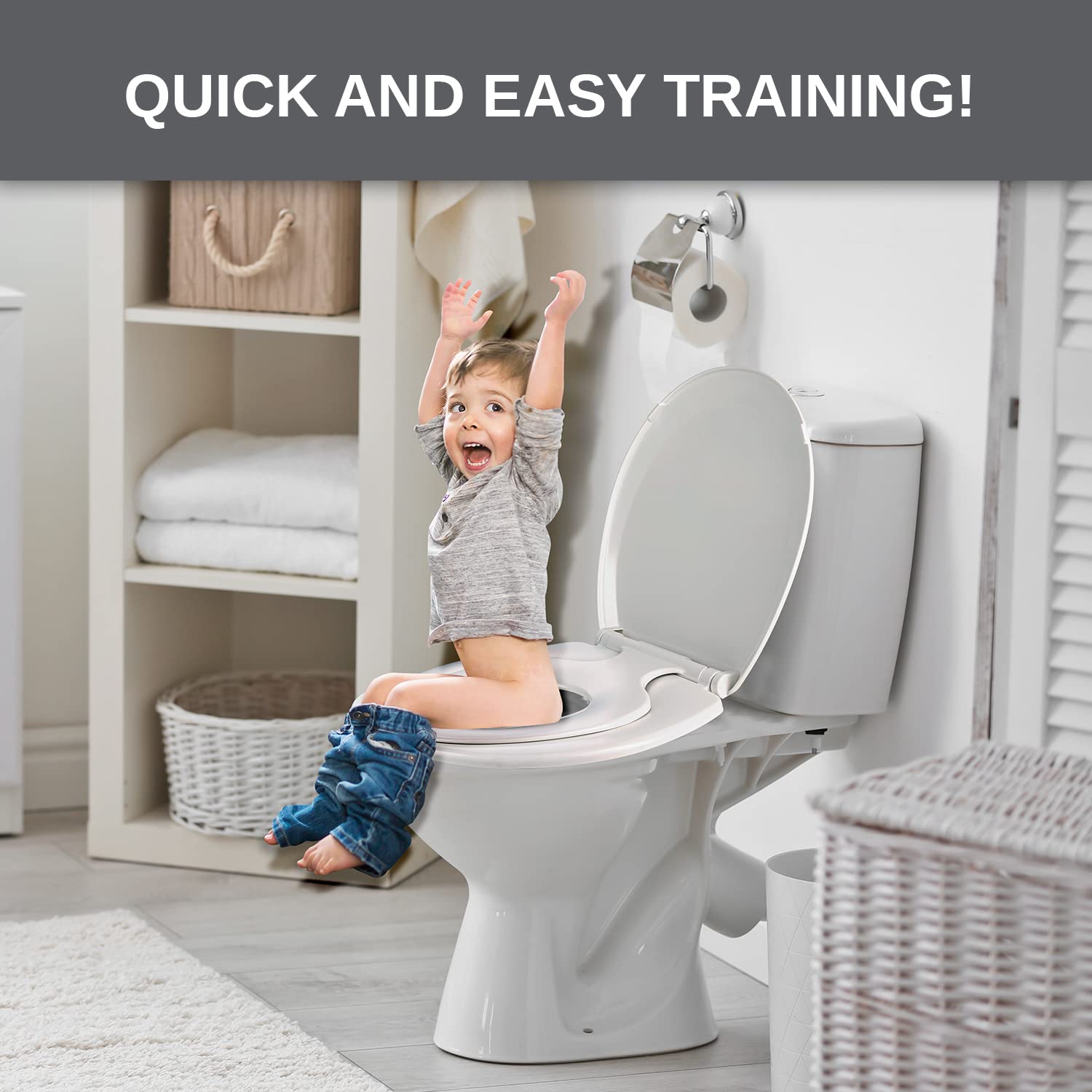 UMIEN™ 2 in 1 Potty Training Seat – Toddler Toilet Seat Easy To Install - Very Convertible Toilet Seat Round Shape